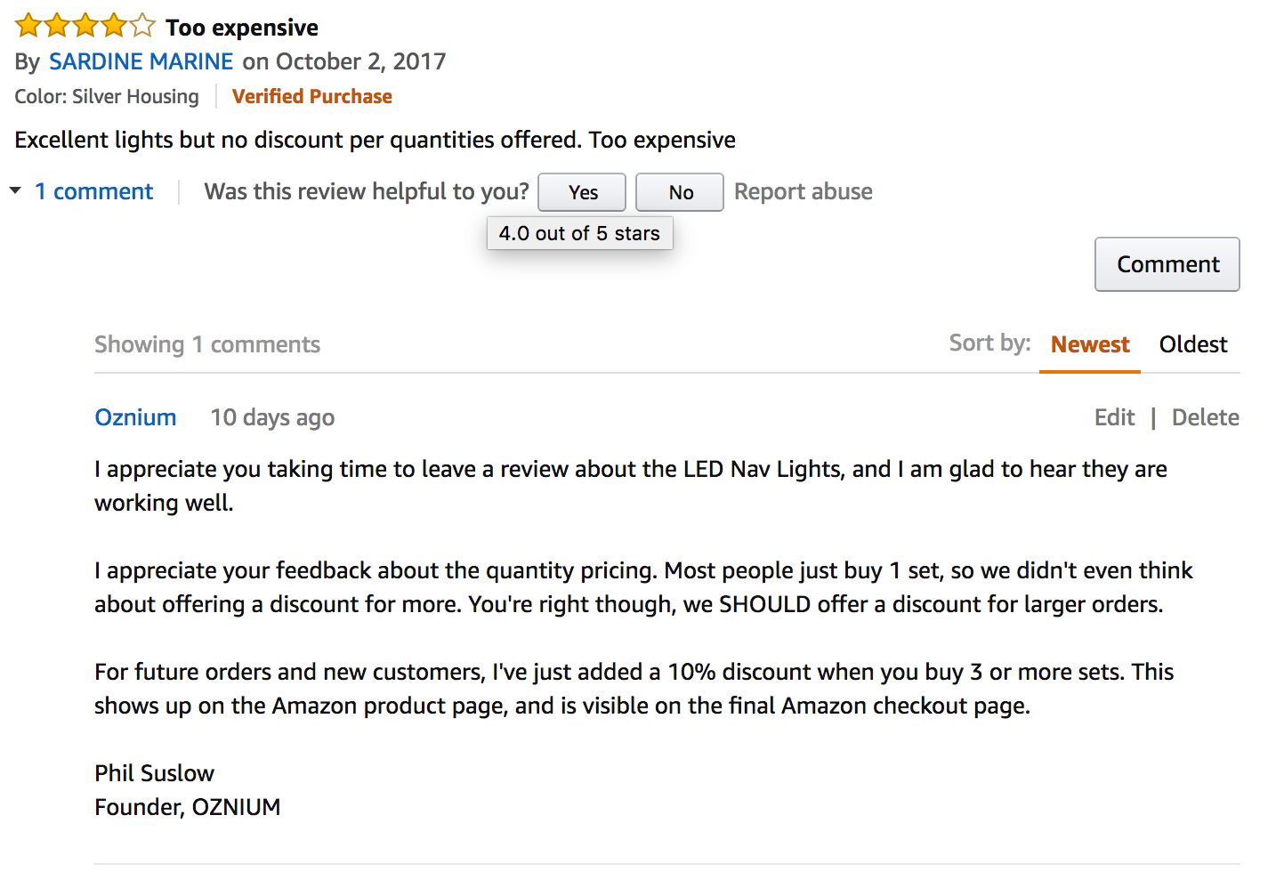 Turn a 4-star review into a happy customer